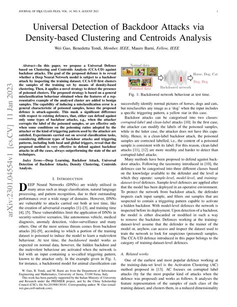 Universal Detection Of Backdoor Attacks Via Density Based Clustering And Centroids Analysis Deepai