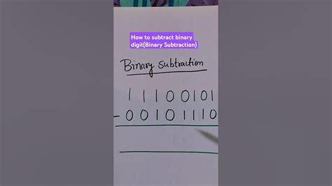 Binary subtraction |how to subtract Binary digits #ece#shorts - YouTube