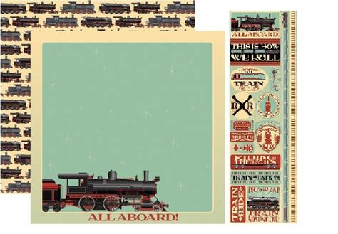 Train Scrapbooking Papers And Stickers Set Country Croppers