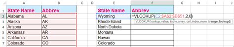 how to convert full state names to abbreviations in excel