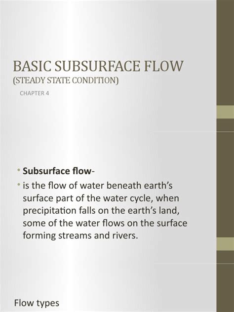 Basic Subsurface Flow Chapter 4 Pdf Aquifer Hydrogeology