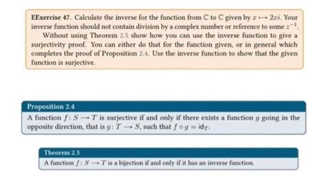 Solved EExercise Calculate The Inverse For The Function Chegg
