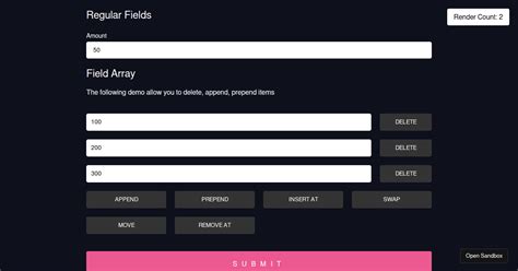 [issue] usefieldarray watch broken v5 3 2 beta 1 codesandbox