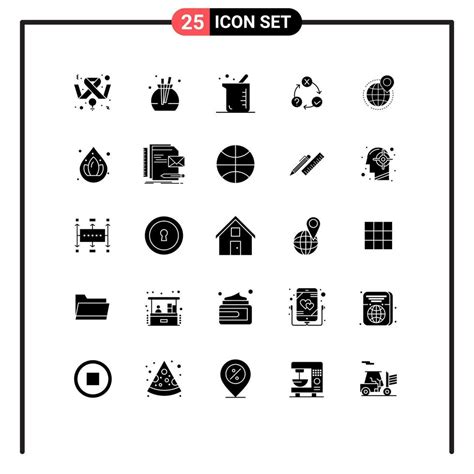 Set Of 25 Modern Ui Icons Symbols Signs For Business Realization Biochemistry Organization Flow