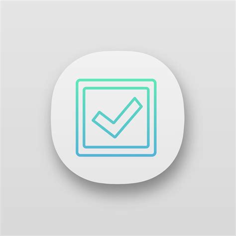 Checkbox App Icon Check Box Checkmark Voting Verification And Validation Approved UI UX