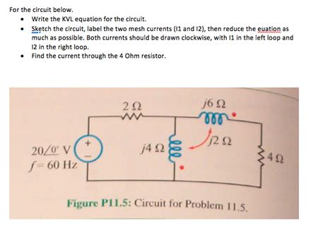 solved for the circuit below write the kvl equation for the