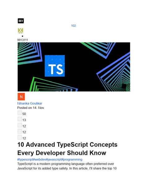 10 Advance Typescript Concept Pdf Parameter Computer Programming Systems Engineering