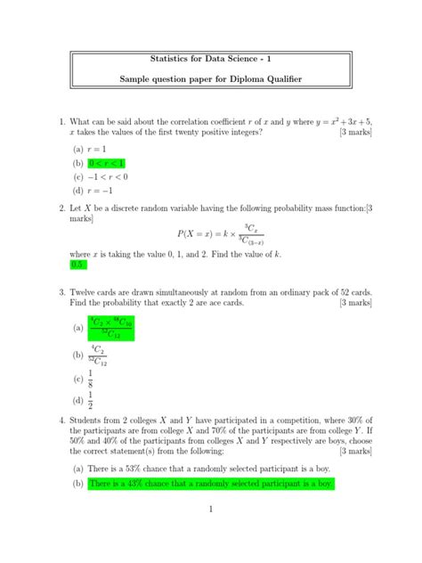 Statistics Sample Qp Pdf Pdf