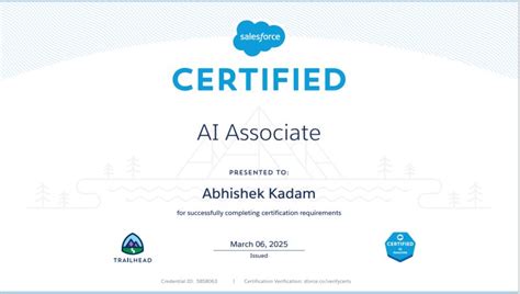 Salesforce Salesforcecertified Ai Artificialintelligence Careergrowth… Abhishek Kadam