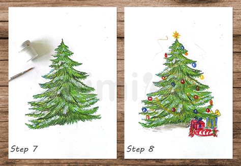 Christmas Tree Drawing Step By Step Tutorial Mimi Panda