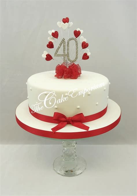 Happy 40th Anniversary Cake 40th Wedding Anniversary Cake With Red