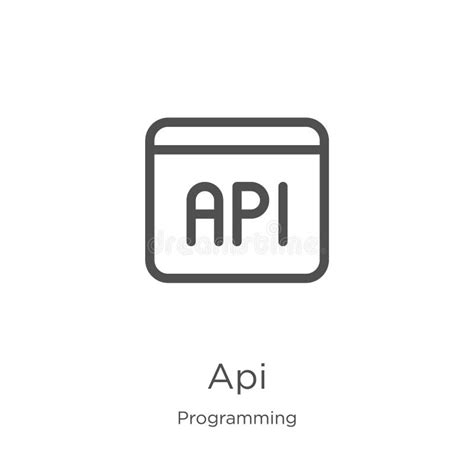 Api Icon Vector From Programming Collection Thin Line Api Outline Icon Vector Illustration