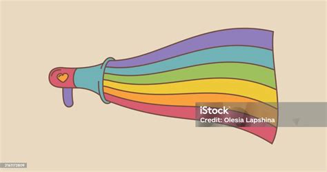 Lgbt 메가폰은 낙서 스타일의 무지개입니다 고립 된 벡터 일러스트 레이 션 자부심의 달 음성 스피커 Whith 무지개 디자인