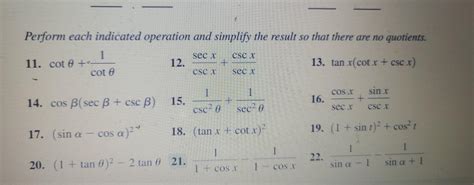 solved perform each indicated operation and simplify the