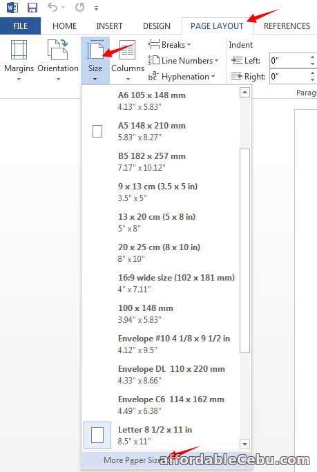 How To Set Long Bond Paper Size In Microsoft Word Computers Tricks