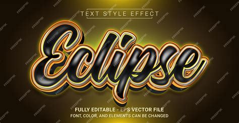 Premium Vector Eclipse Text Style Effect Editable Graphic Text Template