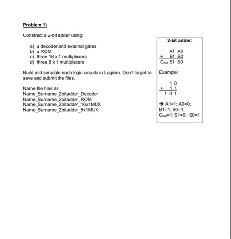solved problem 1 construct a 2 bit adder using 2 bit adder