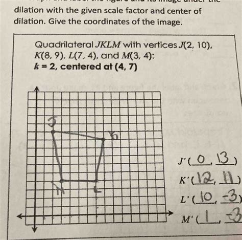 Solved Dilation With The Given Scale Factor And Center Of Dilation