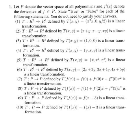 Solved Let P Denote The Vector Space Of All Polynomials And