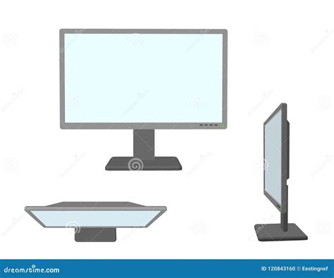 Computer Monitor Isolated On White Background 3d Vector Illustration Stock Vector