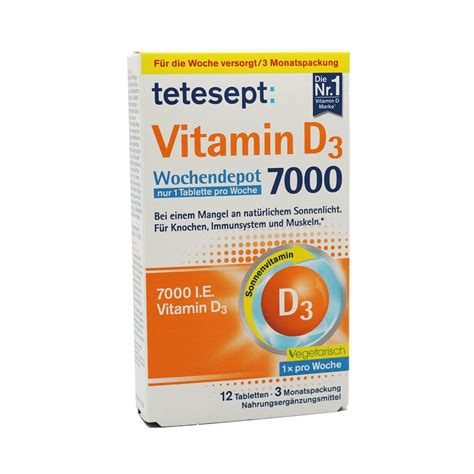 Tetesept Vit D3 - ტეტესეპტი ვიტამინი D3 7000სე 12 ტაბლეტი