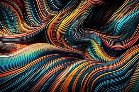 Premium Ai Image Elegant Abstract Flowing Colourful Lines Background