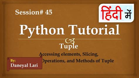 Tuple In Python Python Tutorial In Hindi 45 Youtube