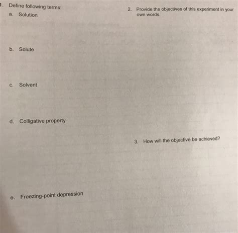 solved 1 define following terms a solution provide the