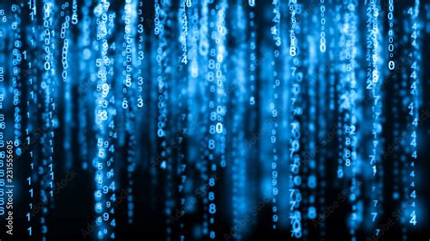 digital background blue matrix binary computer code hacker concept