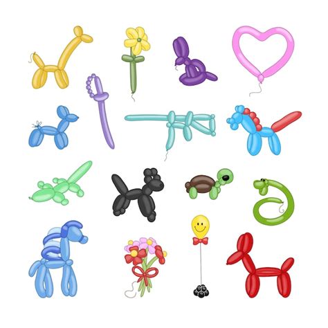 Figuras Con Globos Vector Premium