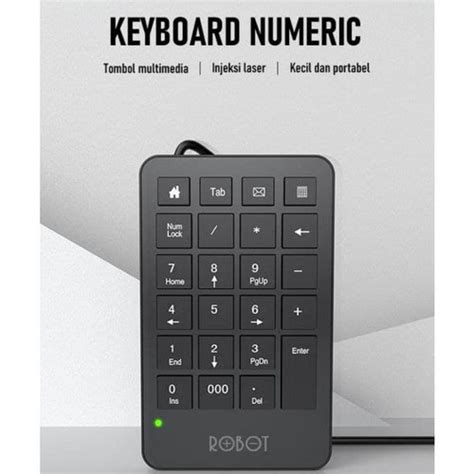 Jual Keyboard Wire Numeric Keypad Numbering Mini LED Robot RK ORI Kota Bandung Pixel