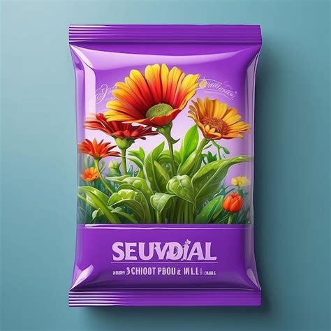 Glossy 3d Plastic Seed Packet With Realistic Details And Vibrant Colors