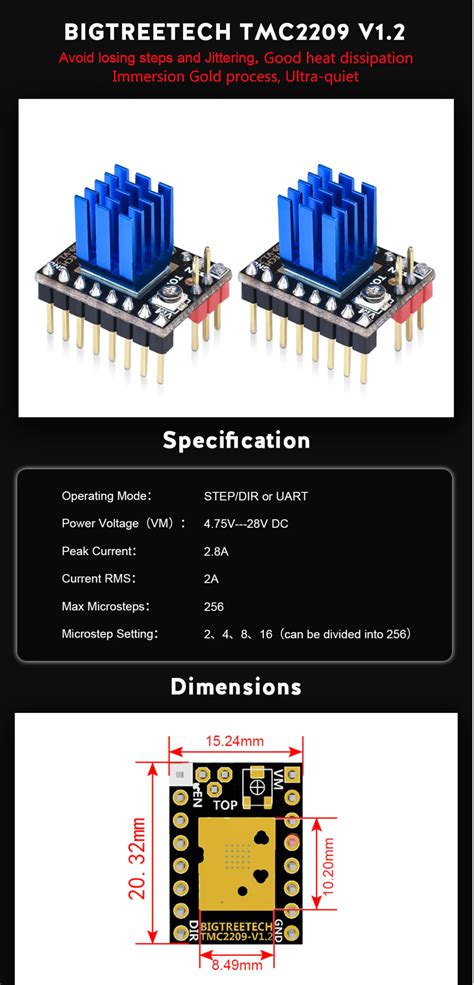 3dgadgets Malaysia Bigtreetech Tmc 2209 V1 2 Stepper Motor Driver 5pcs