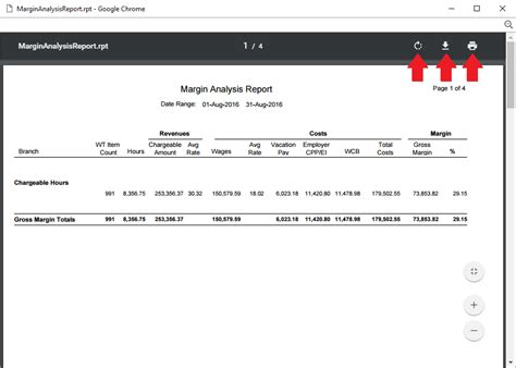 Viewing A Margin Analysis Report Middle Earth Technologies Customer Support