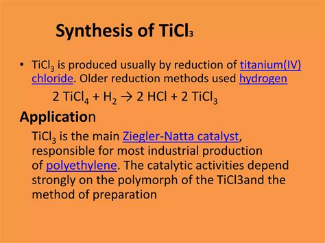 Titanium Chloride Pharmaceutical Reagent Pptx