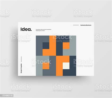 창조적 인 비즈니스 프리젠 테이션 벡터 A4 수평 방향 전면 페이지 모형 현대 기업 보고서는 추상적 인 기하학적 일러스트 디자인