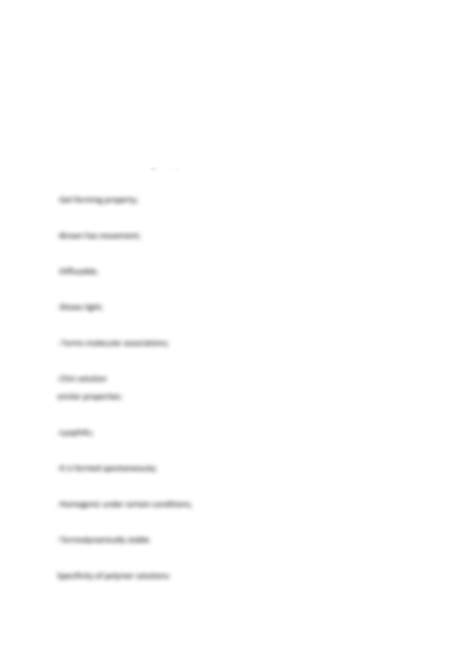 Solution Disperse Systems Classification Structure Extraction And Purification Methods Of