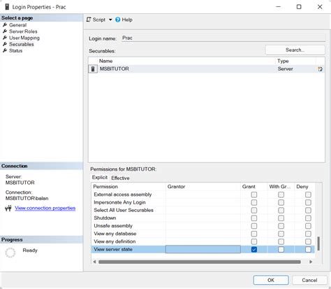 VIEW SERVER STATE Permission Was Denied On Object Server Database Master Microsoft SQL