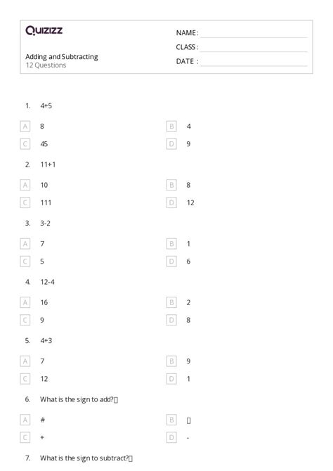 50 Adding And Subtracting Mixed Numbers Worksheets For Kindergarten On