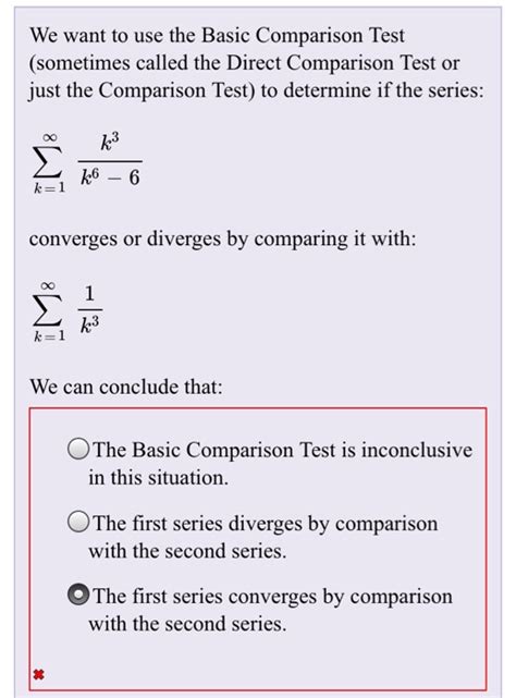 solved son test we want to use the basic comparison test