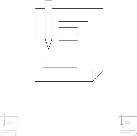 Contract Document File Page Paper Sign Signing Bold And Thin Black Line Icon Set 19116872 Vector