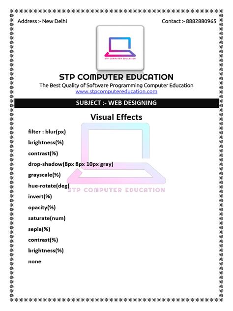 Chapter 7 Part 10 Css3 Visual Effects Pdf Teaching Methods