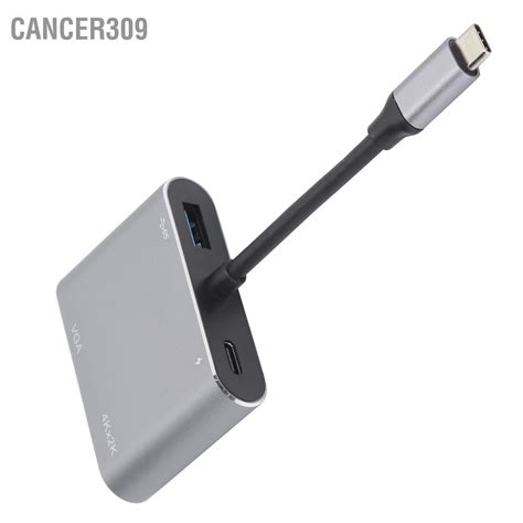 Cancer309 Aluminium Alloy Type‑c To Usb Port Hdmi Vga Type‑c 4 In 1