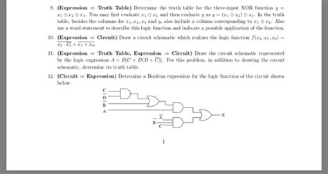 Solved 9 Expression Truth Table Determine The Truth Table