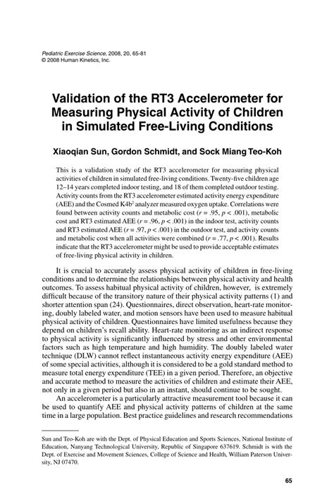 (PDF) Validation of the RT3 Accelerometer for Measuring Physical Activity of Children in ...