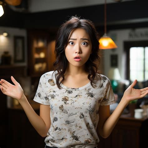 Premium Ai Image Frustrated Asian Girl Shrugging Looking Bothered And Annoyed Cant Understand