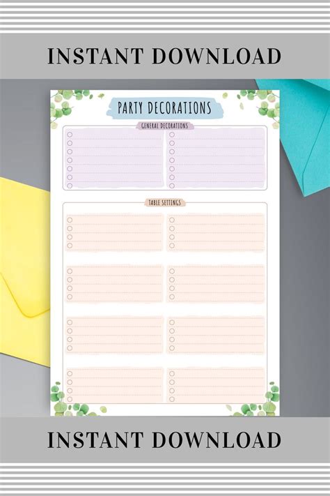 Party Planner Template Aesthetic Journal Ideas Work Planner Printable Planners And Organiz