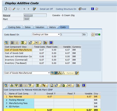 Solved Additional Cost In Product Costing Sap Community