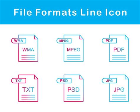 File Formats Vector Icon Set 20871759 Vector Art At Vecteezy