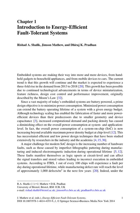 pdf introduction to energy efficient fault tolerant systems